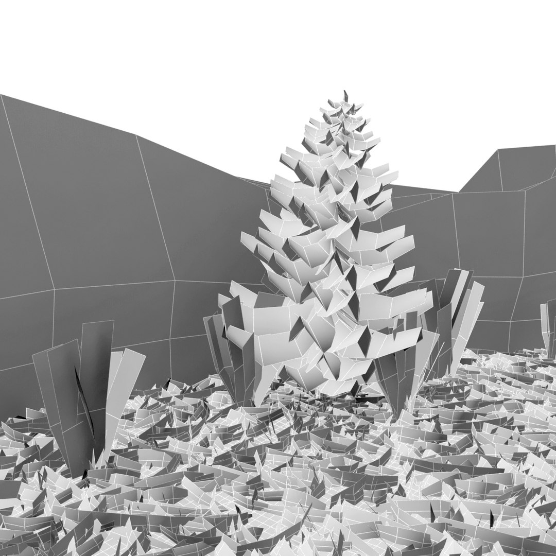 3d Model Natural Environment Trees Shrubs