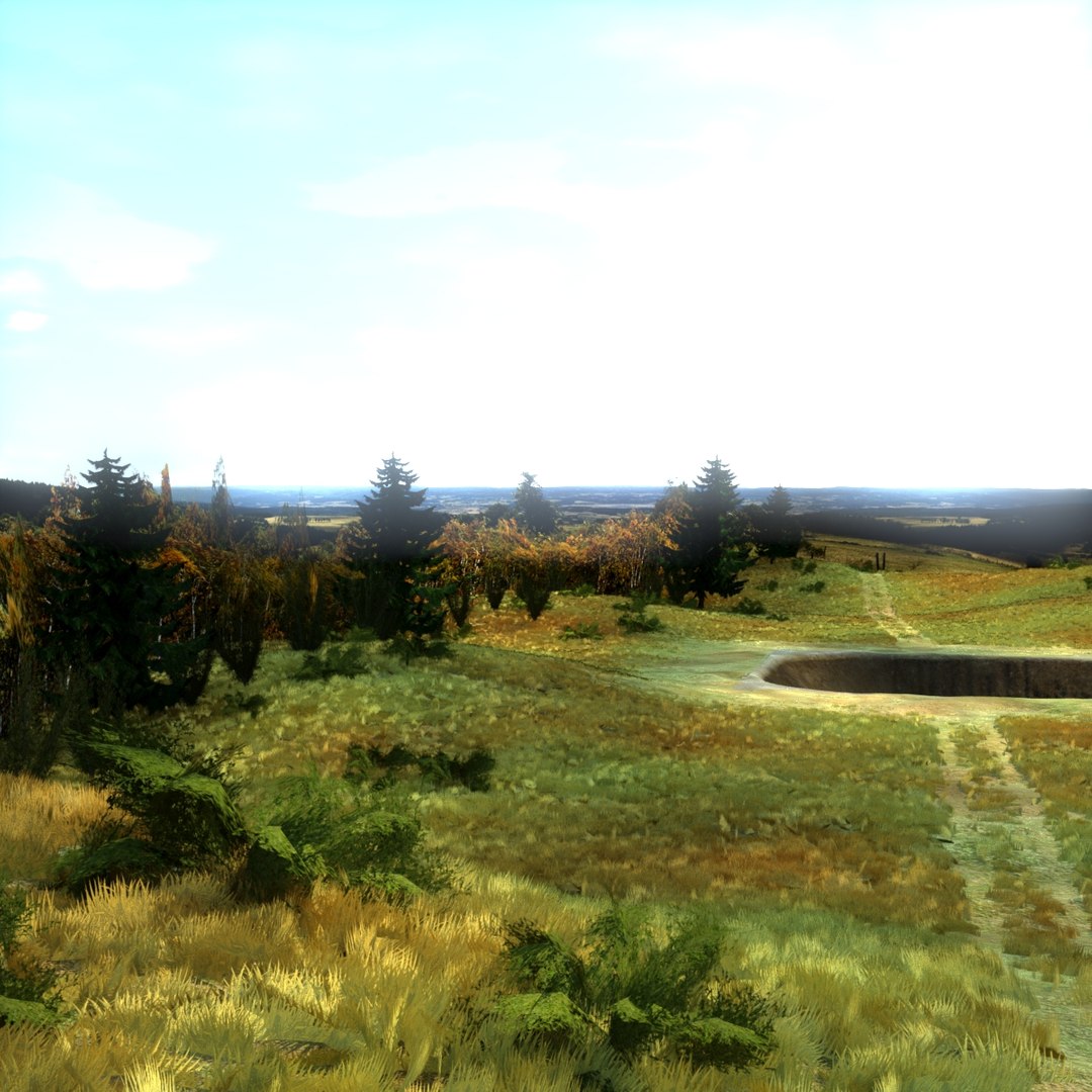 3d Model Natural Environment Trees Shrubs