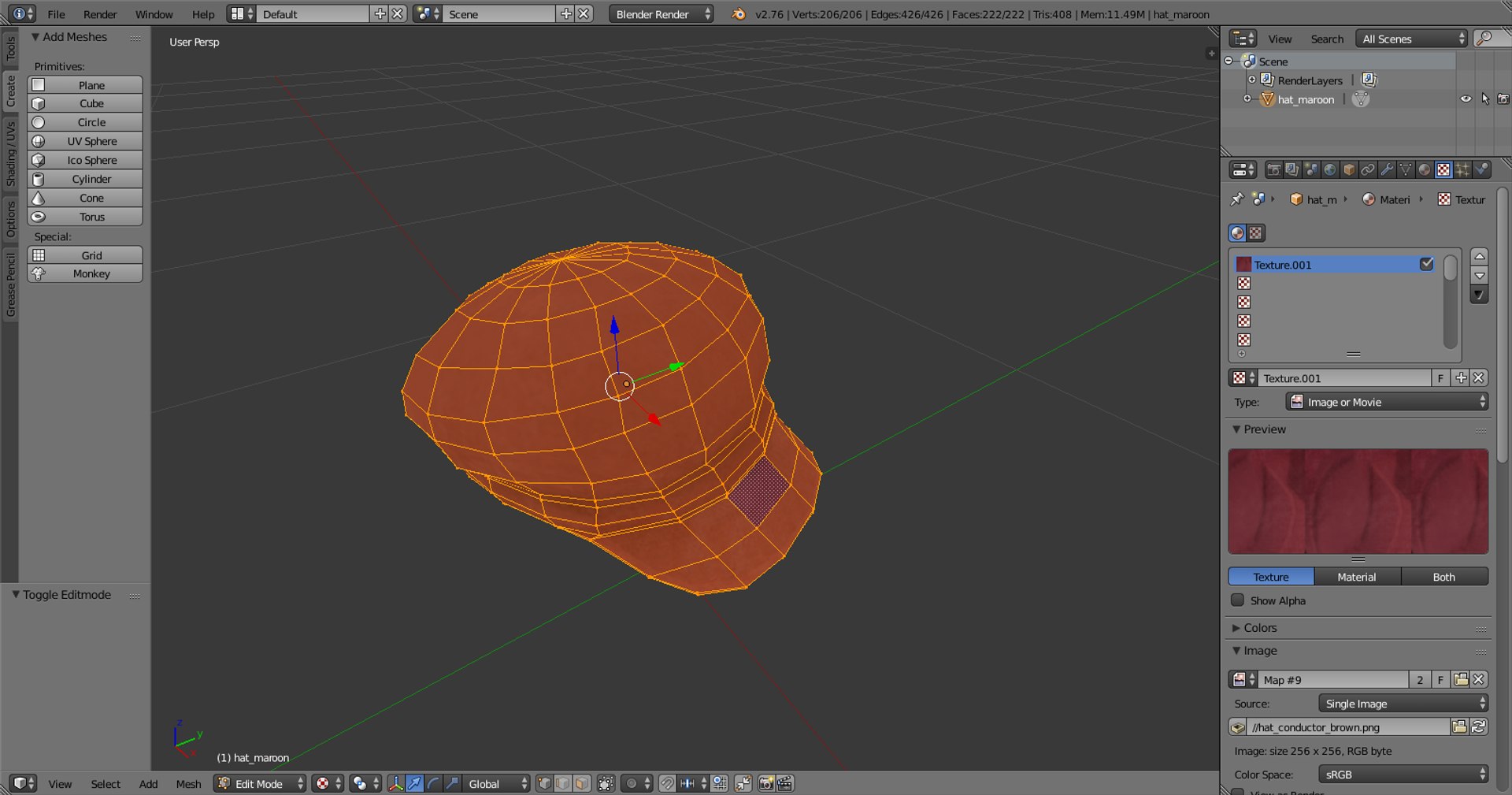 3ds Cap Modelled Blender