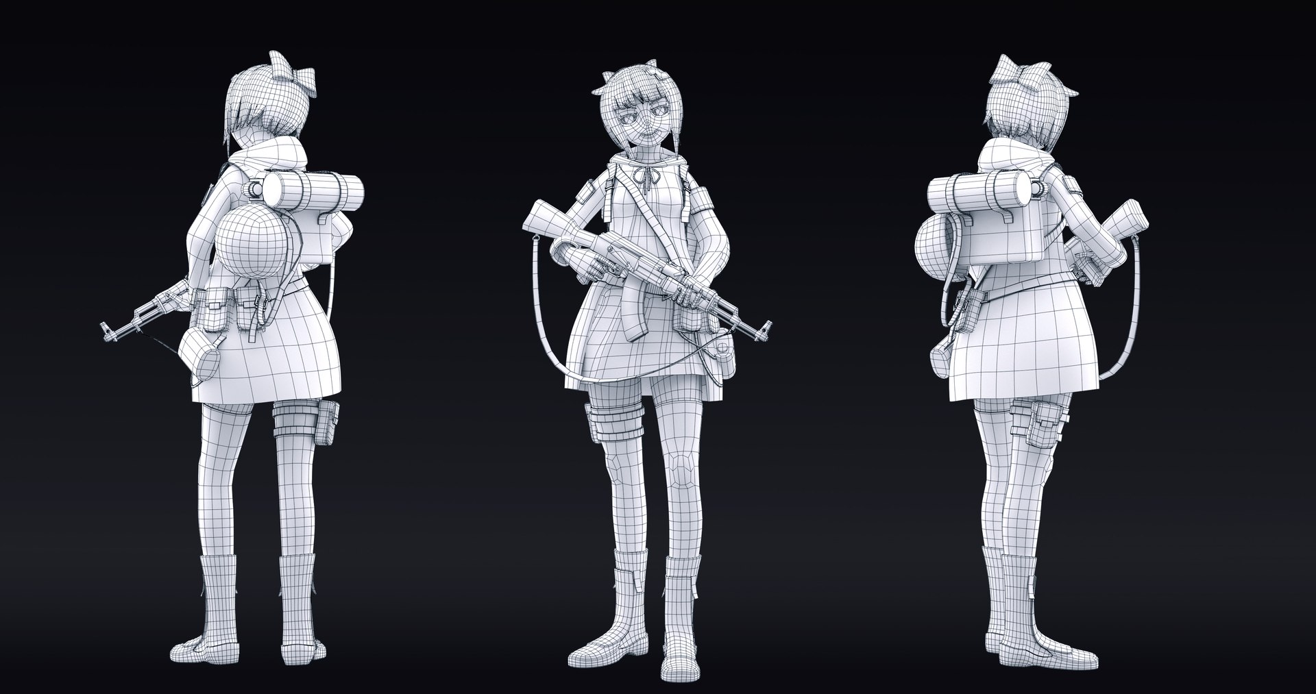 3D Model Post Apocalyptic Girl - TurboSquid 1743320
