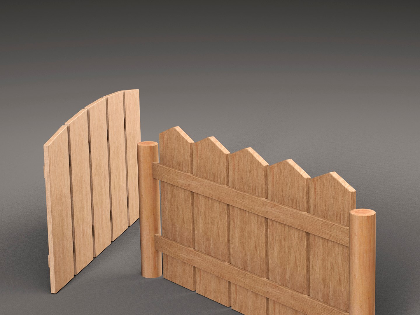 3D wooden fence model - TurboSquid 1289466