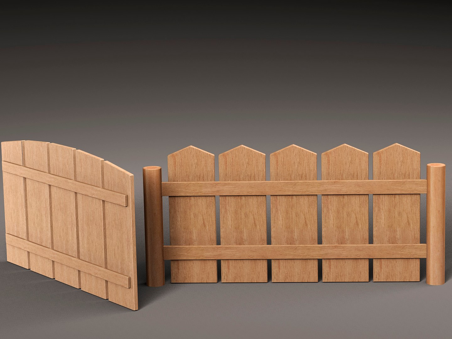 3D wooden fence model - TurboSquid 1289466