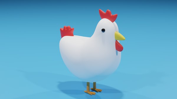 modelo 3d Pollo encantador de dibujos animados - TurboSquid 1689382