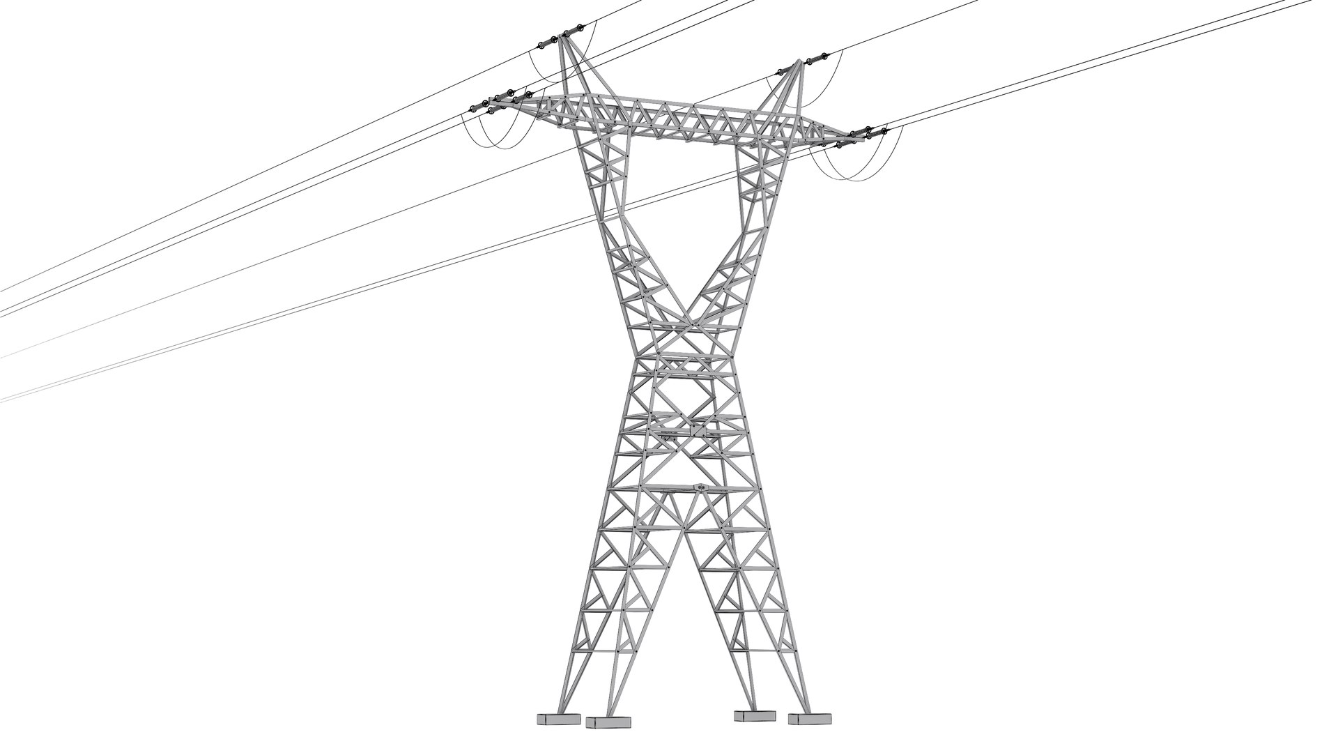 500kV LST Transmission Tower 3D Model - TurboSquid 2291167