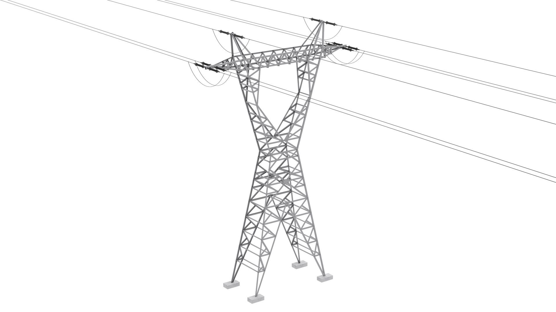 500kV LST Transmission Tower 3D Model - TurboSquid 2291167