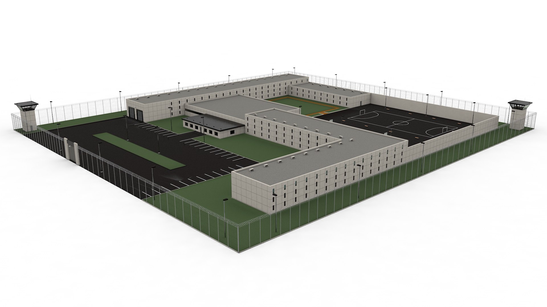 3D High security prison model - TurboSquid 1987327