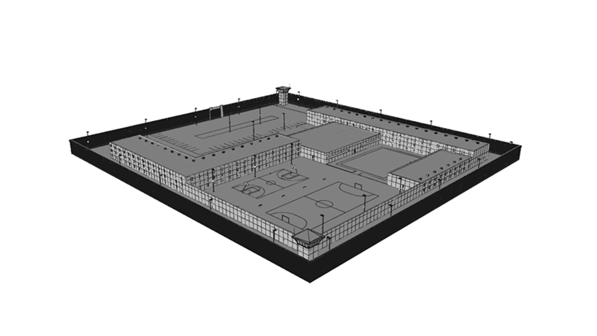 3D High security prison model - TurboSquid 1987327