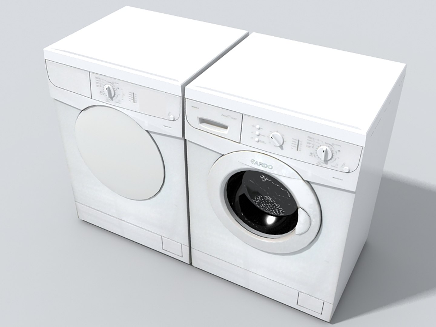 3ds Max Wash Machine Dryer
