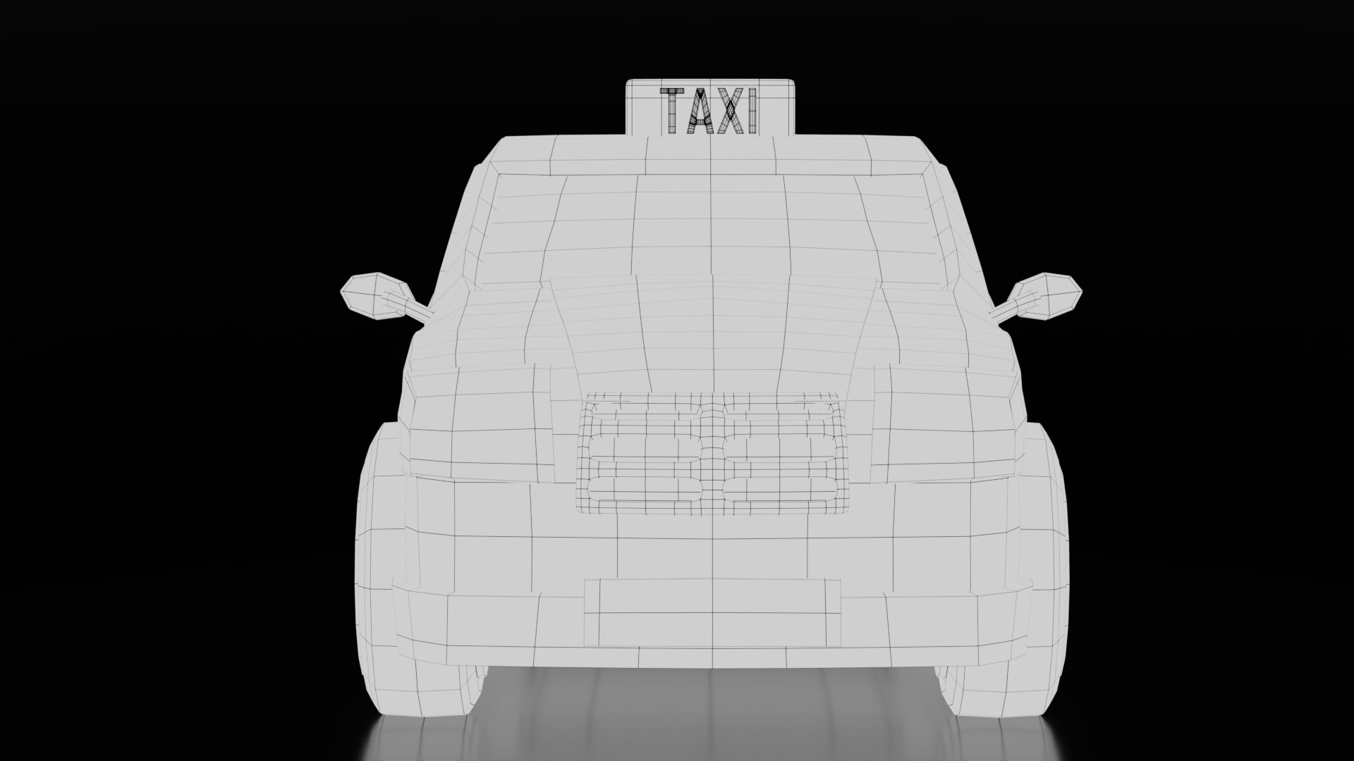 3D Model Low Poly Taxi With Taxi Sign - TurboSquid 2427468