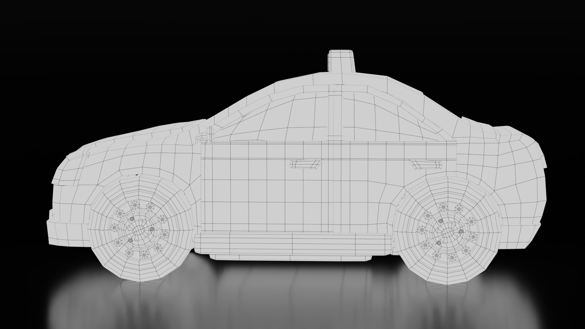 3D Model Low Poly Taxi With Taxi Sign - TurboSquid 2427468