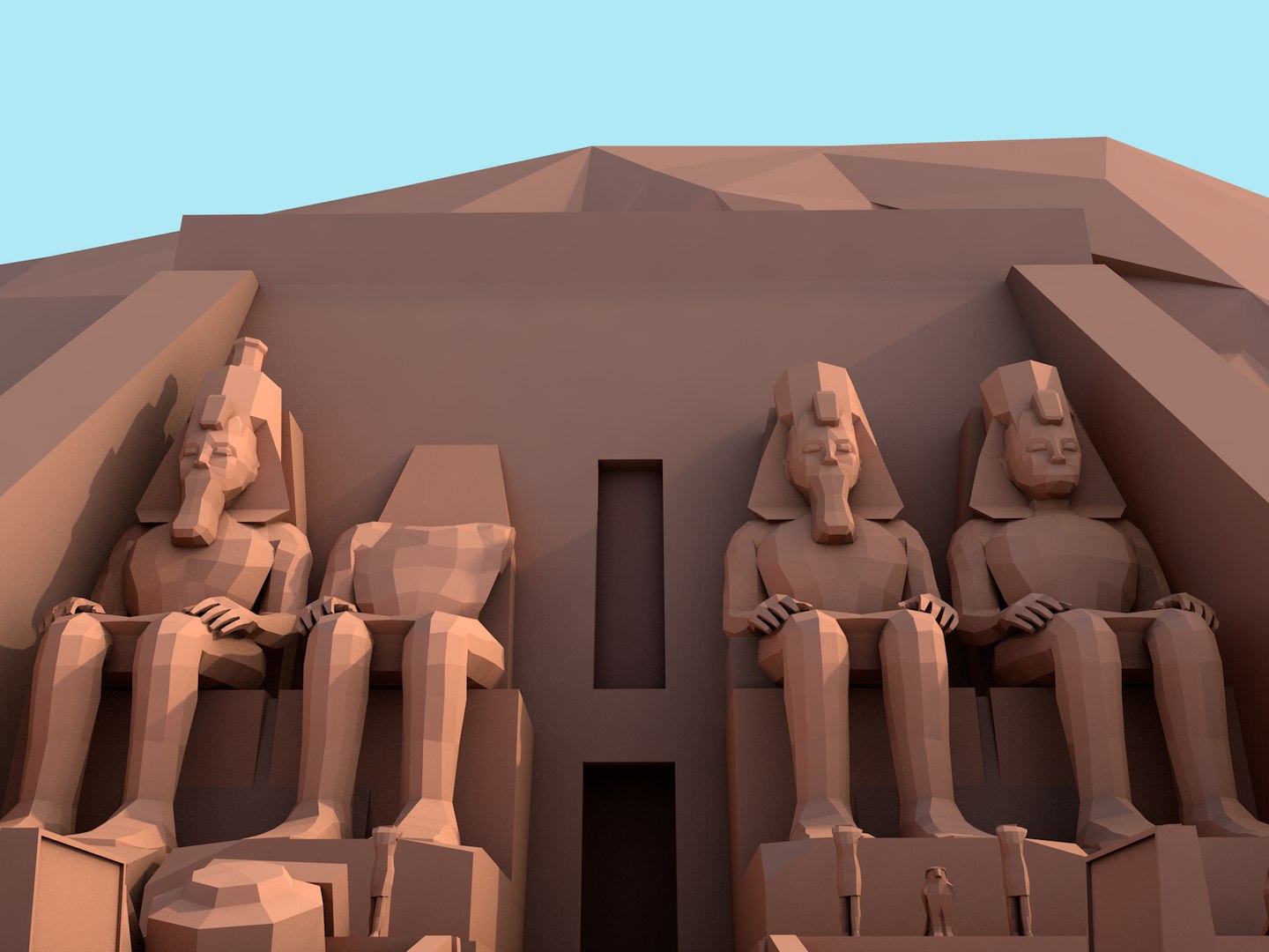 3D Cartoon Abu Simbel Landmark Model - TurboSquid 1513147