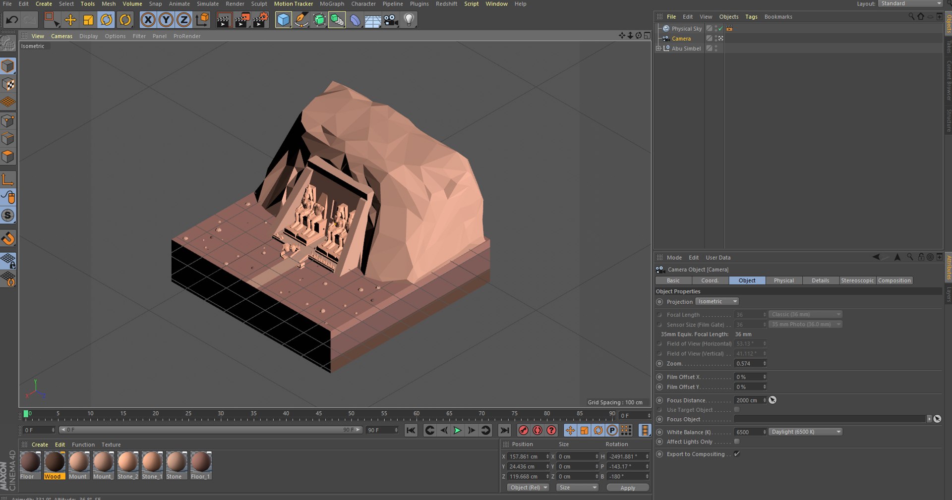 3D Cartoon Abu Simbel Landmark Model - TurboSquid 1513147