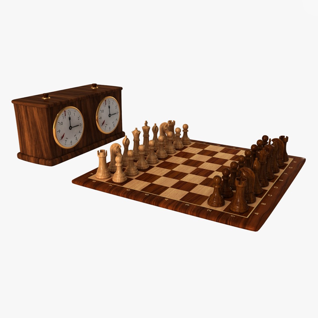 chess set clock 1 3d 3ds