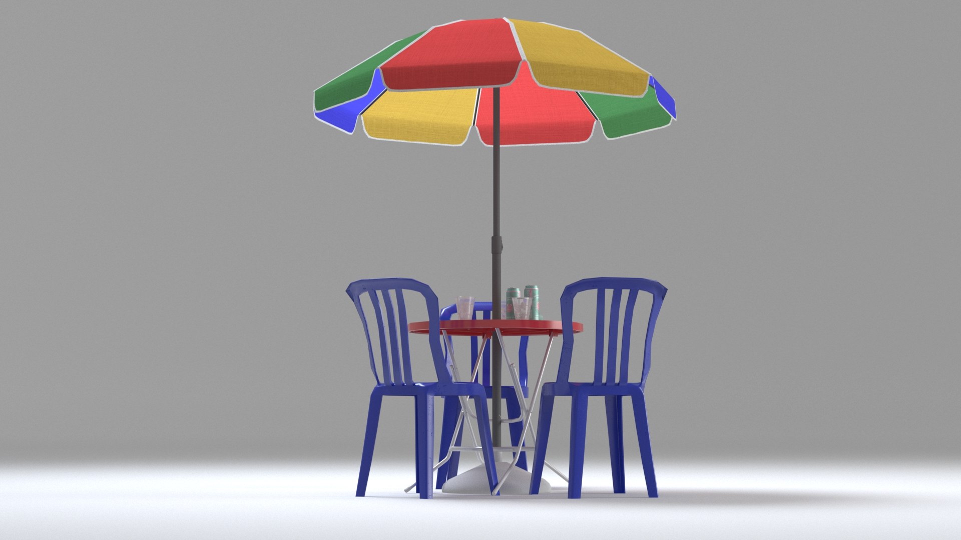 3D Table With Parasol - TurboSquid 2040004
