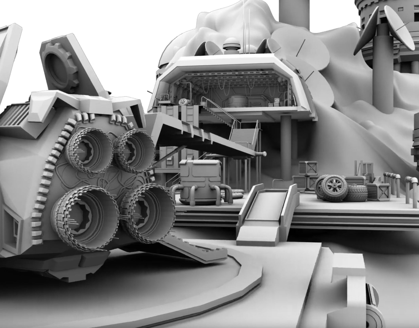 Military base mountain scifi 3D model - TurboSquid 1461196