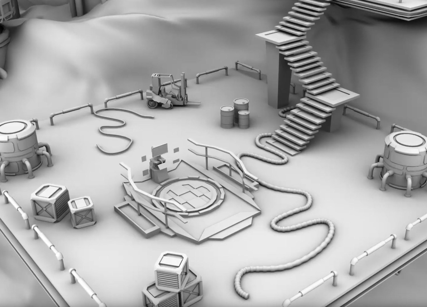 Military Base Mountain Scifi 3D Model - TurboSquid 1461196