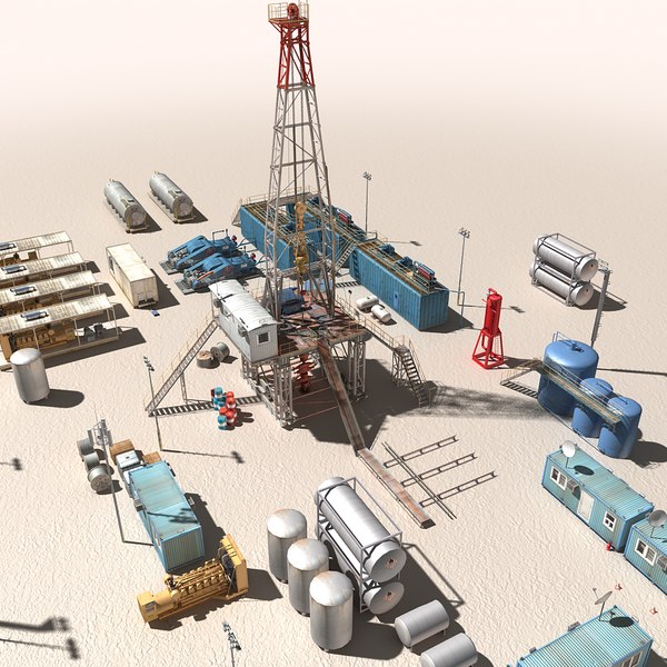 3d land rig scene