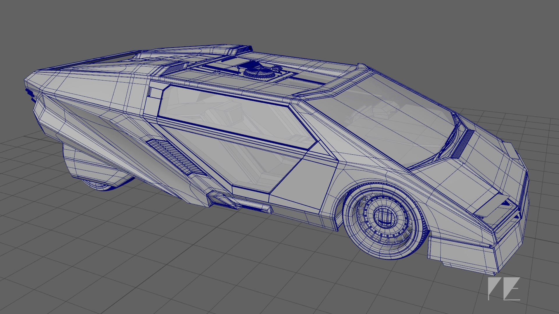 Retro futuristic car model - TurboSquid 1231472