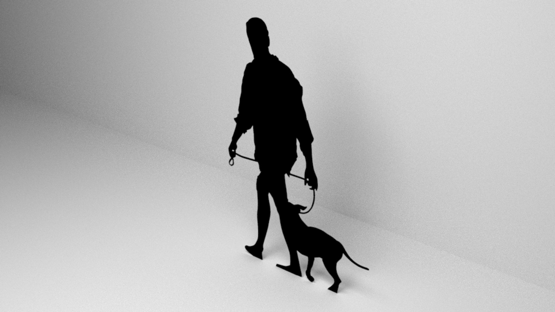 3D Model Walking Dog Silhouette - TurboSquid 1624281