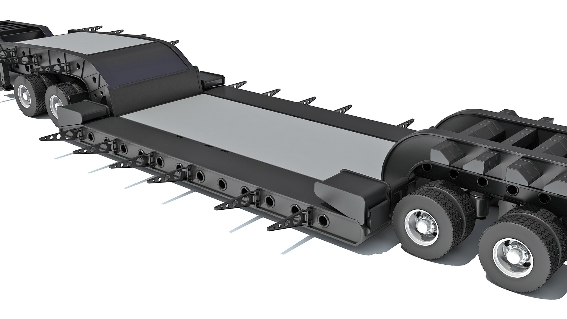 3D Truck with Lowboy Trailer model - TurboSquid 1955896