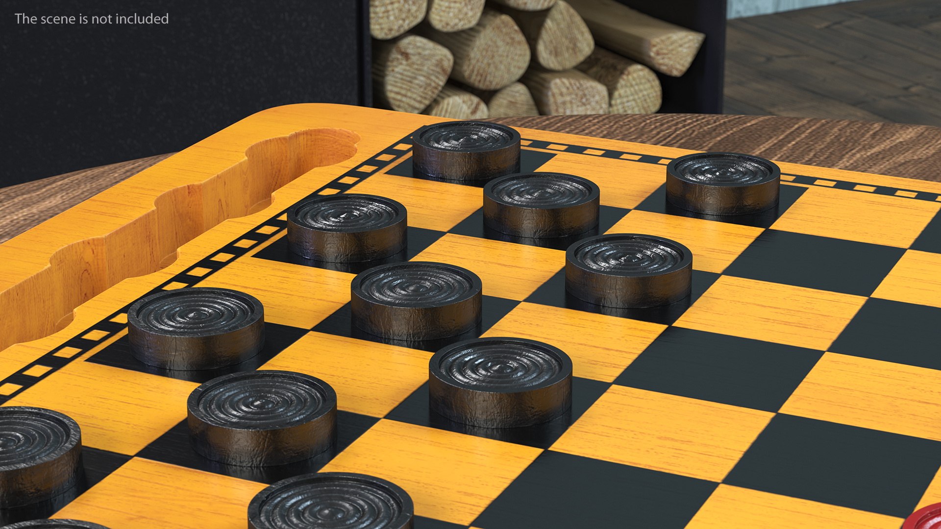 Wood Checkers Set Game Ready 3D Model - TurboSquid 1933576