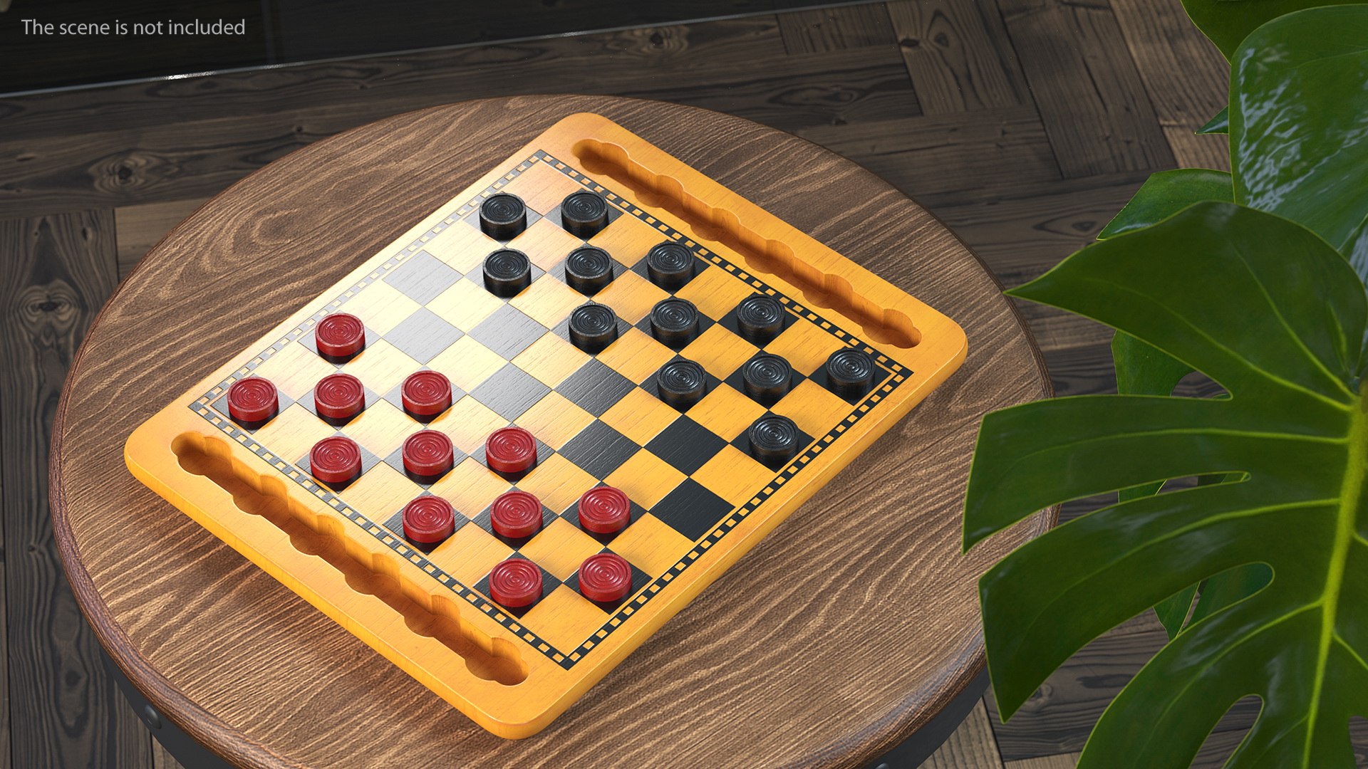 Wood Checkers Set Game Ready 3D Model - TurboSquid 1933576