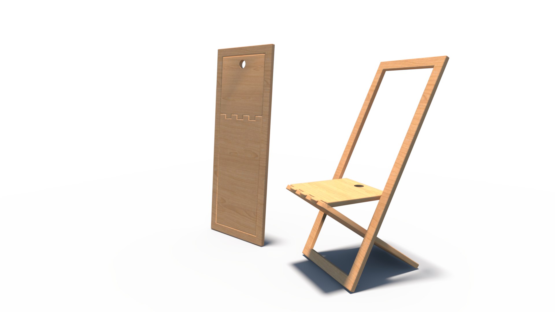 Wooden Folding Chair 3D Model - TurboSquid 1998577