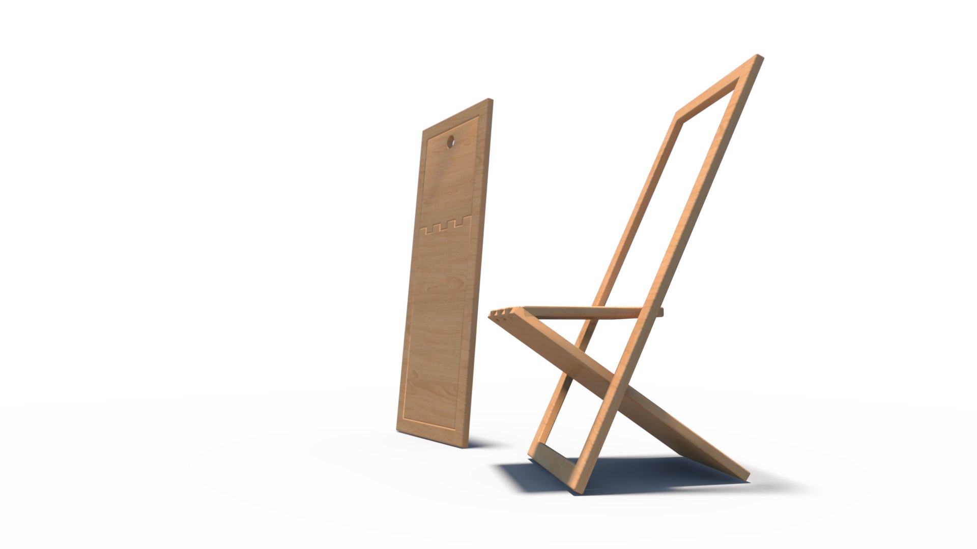 Wooden Folding Chair 3D Model - TurboSquid 1998577