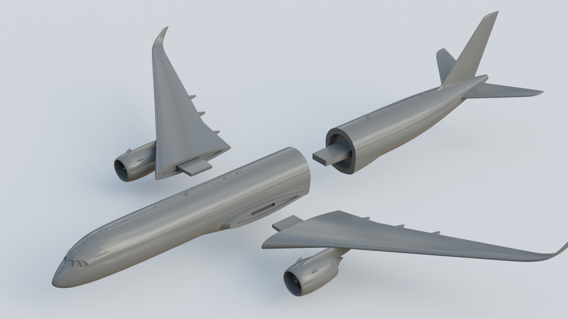 Airbus A350 XWB P3D 3D Model - TurboSquid 2431521