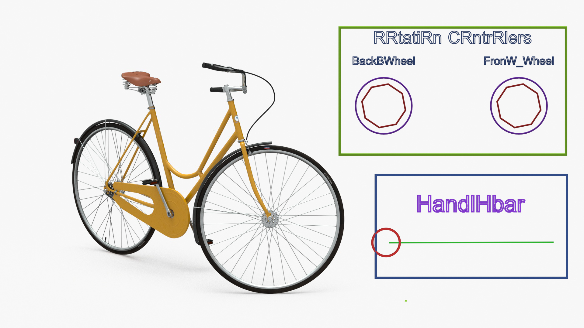 3D Classic City Bicycle Rigged For Maya Model - TurboSquid 2307898