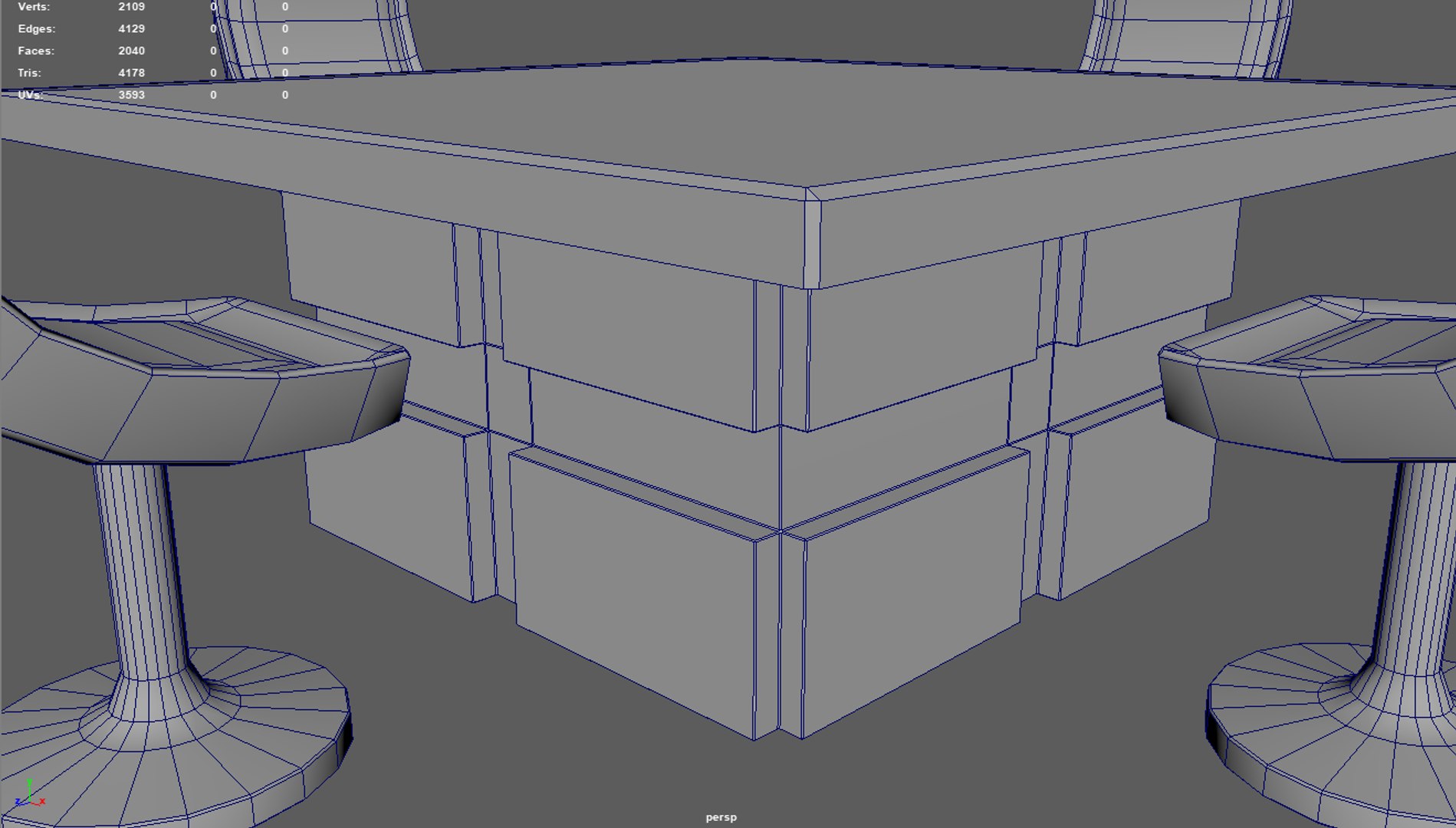 3D Low Poly Scifi Table Chairs 01 - TurboSquid 2096448