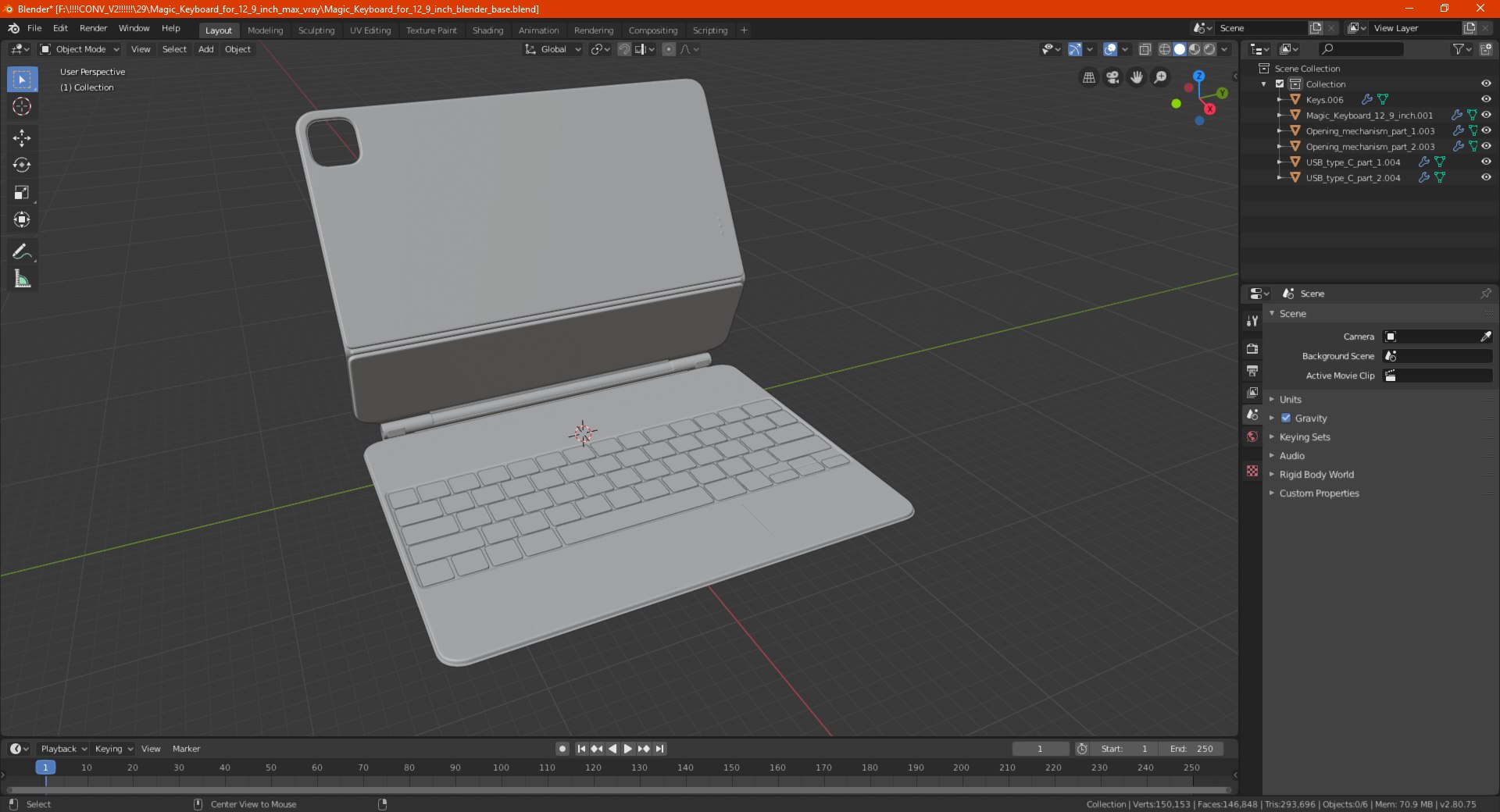 3D magic keyboard 12 9 model - TurboSquid 1561788