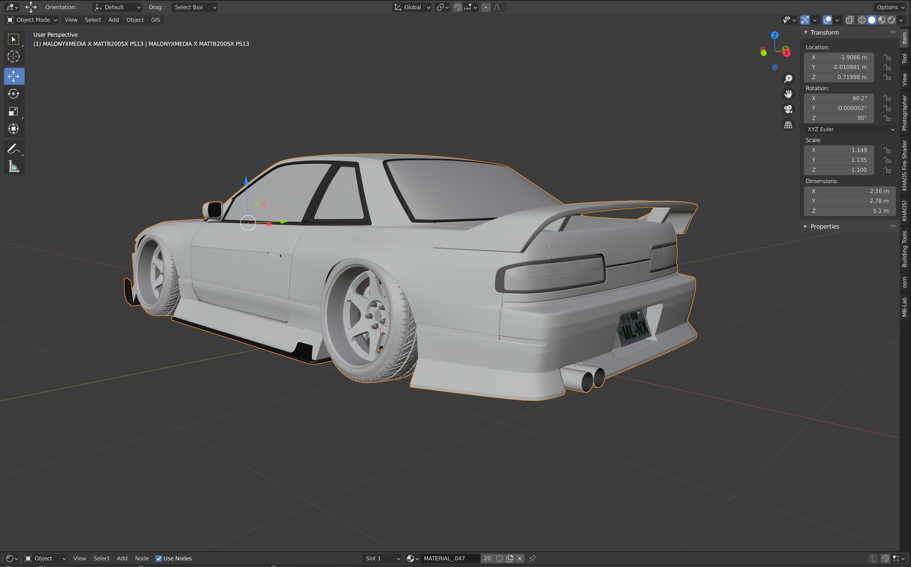Nissan s13 180sx 3D model - TurboSquid 1701754