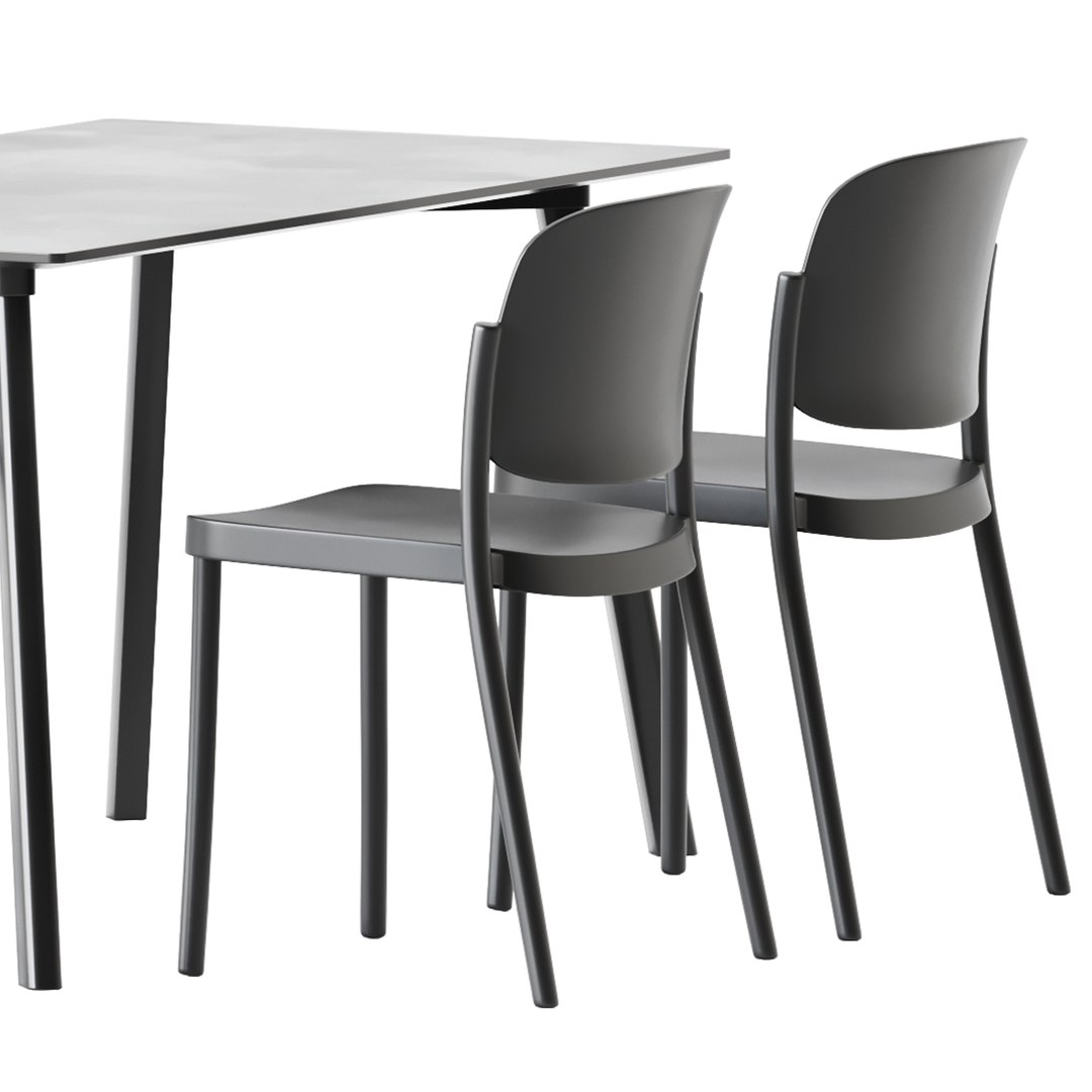 3D HAY Copenhague CPH Deux 210 Table And Chair Piazza 1 By Colos ...