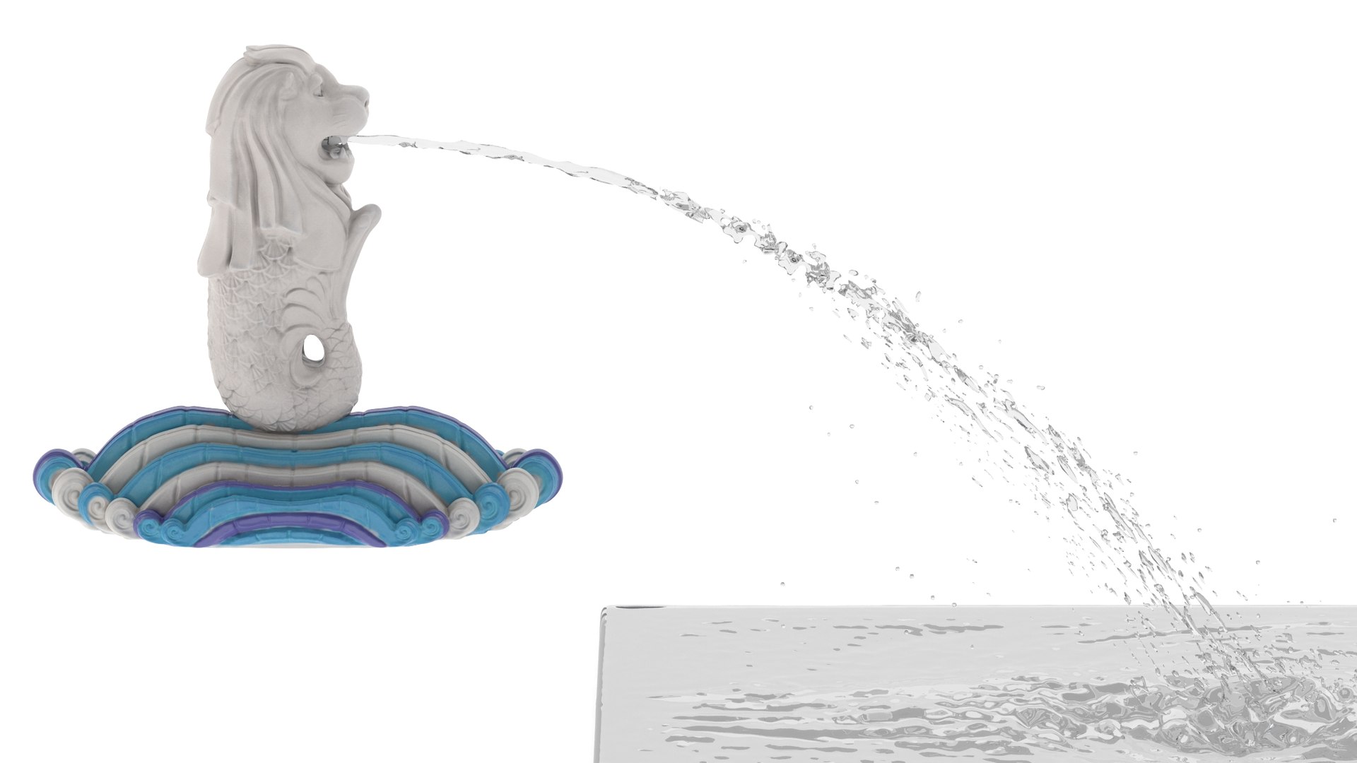 Merlion Fountain Water Spray Big Model - TurboSquid 2047180