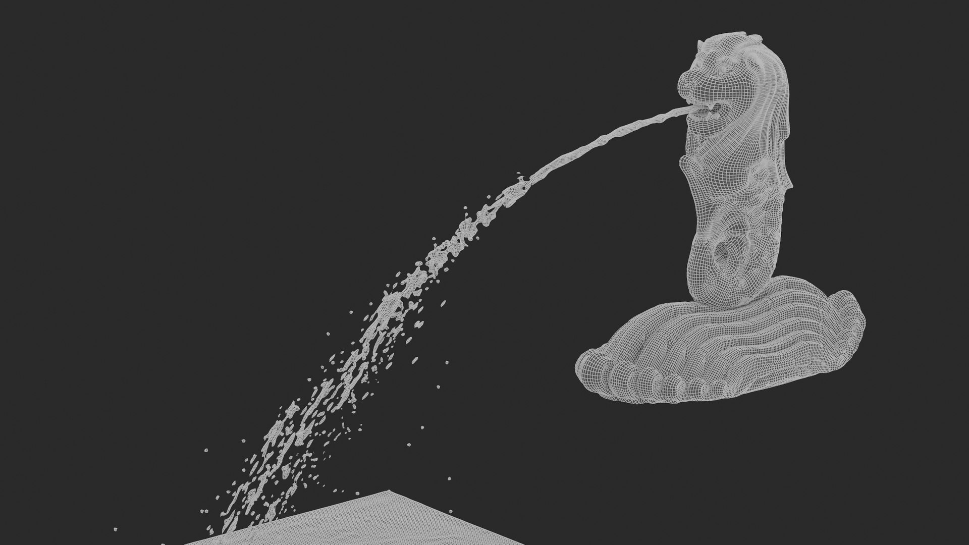 Merlion Fountain Water Spray Big Model - TurboSquid 2047180