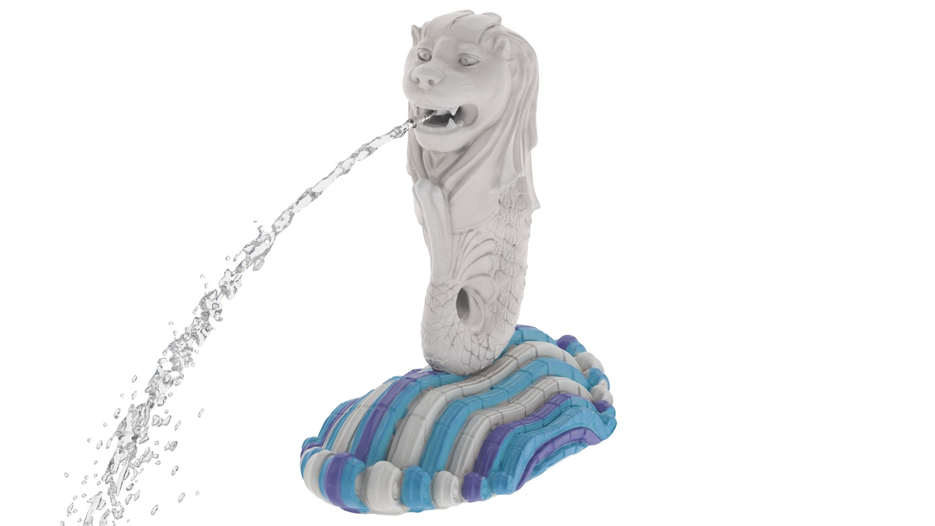 Merlion Fountain Water Spray Big Model - TurboSquid 2047180