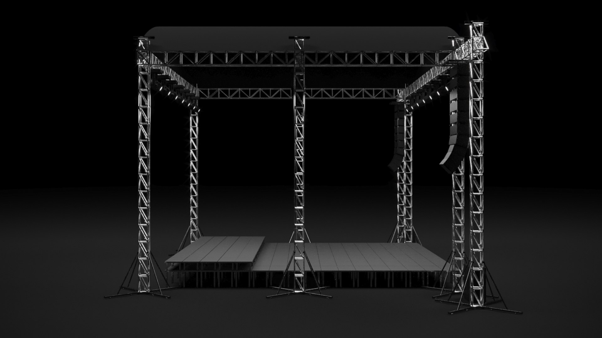 3D Concert Stage Low Poly Model - TurboSquid 2033911
