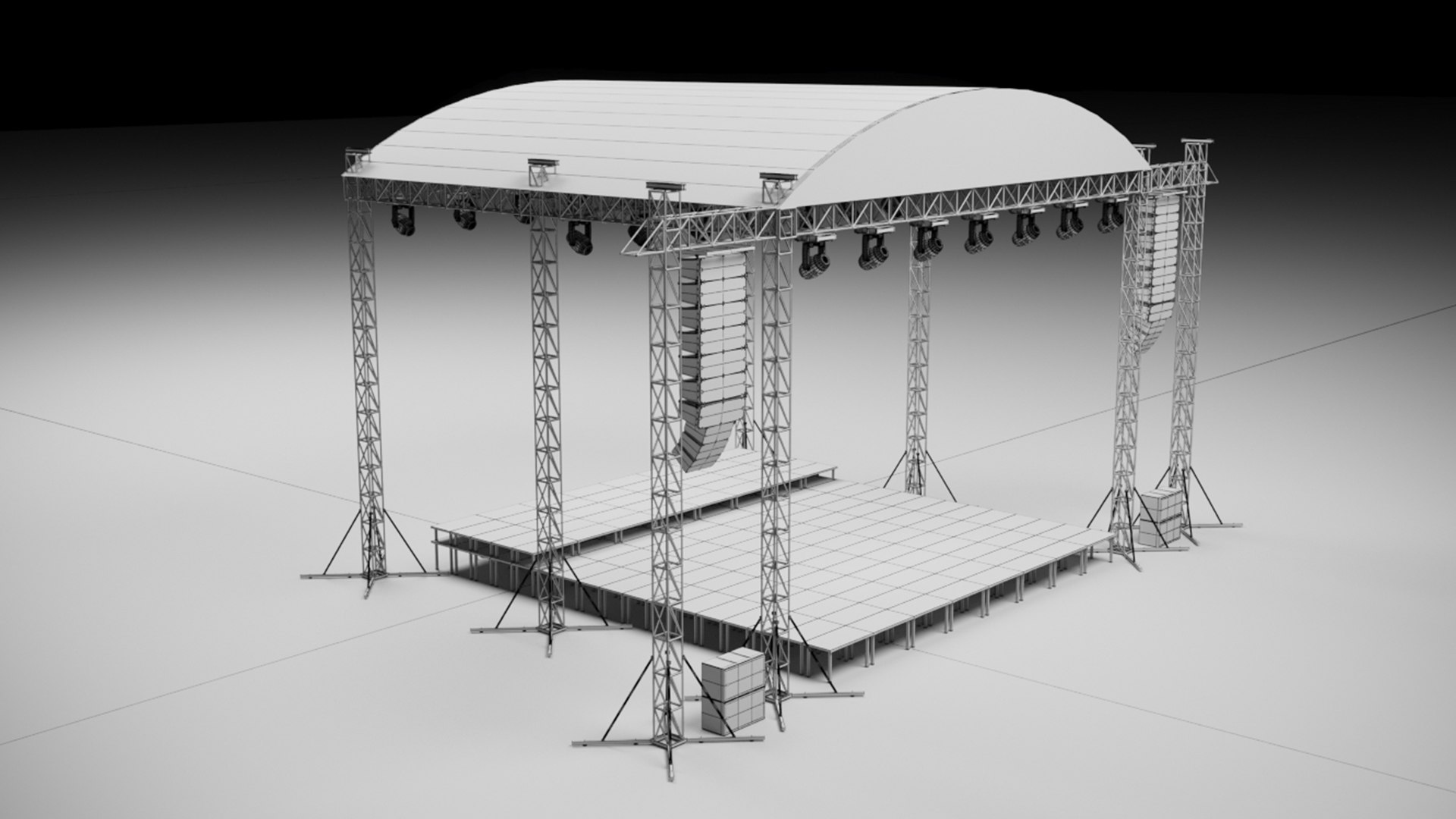 3D Concert Stage Low Poly Model - TurboSquid 2033911