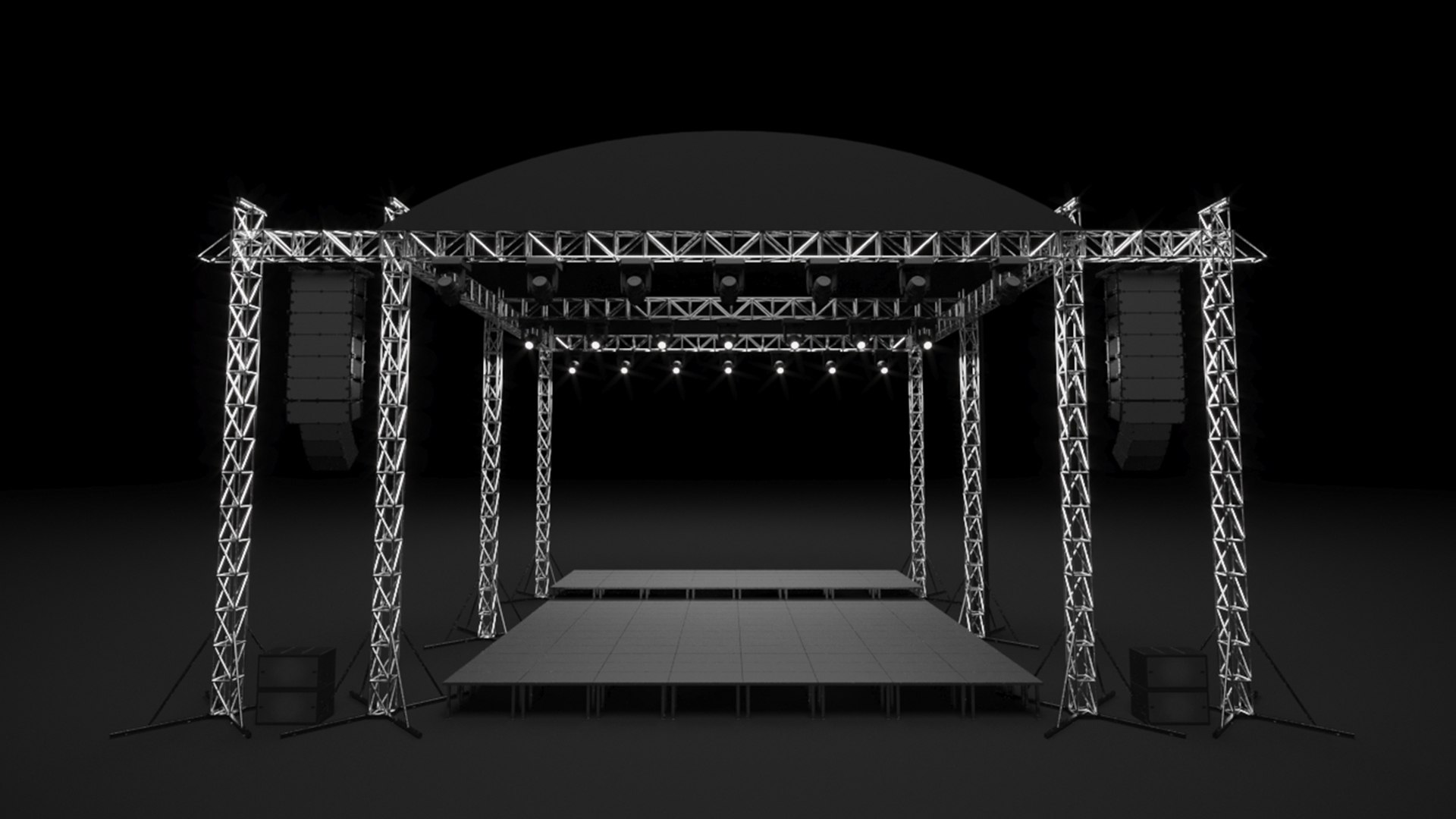 3D Concert Stage Low Poly Model - TurboSquid 2033911