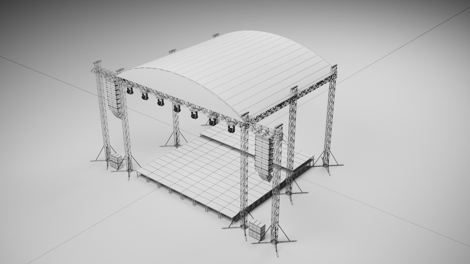 3D Concert Stage Low Poly Model - TurboSquid 2033911