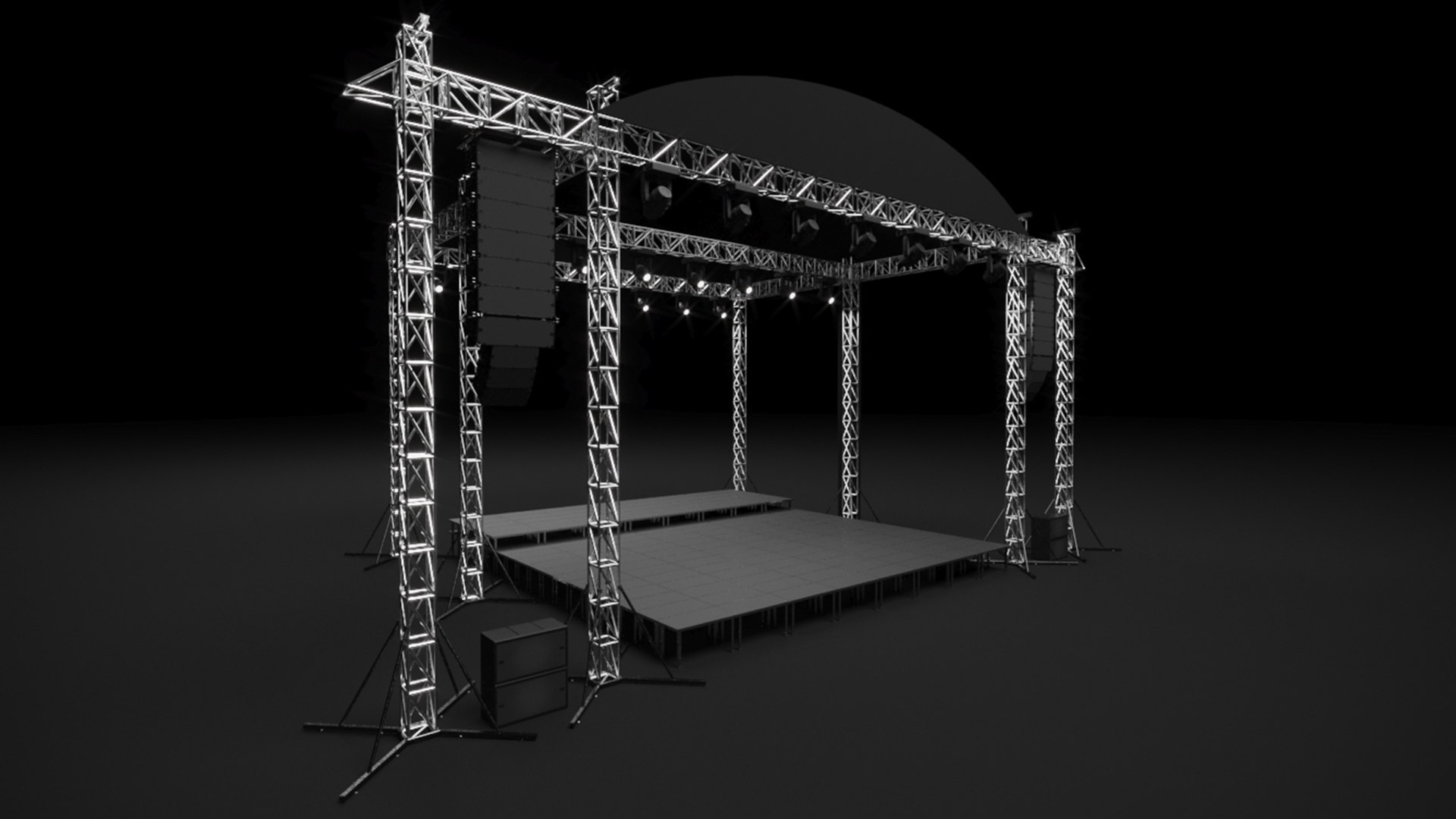 3D Concert Stage Low Poly Model - TurboSquid 2033911
