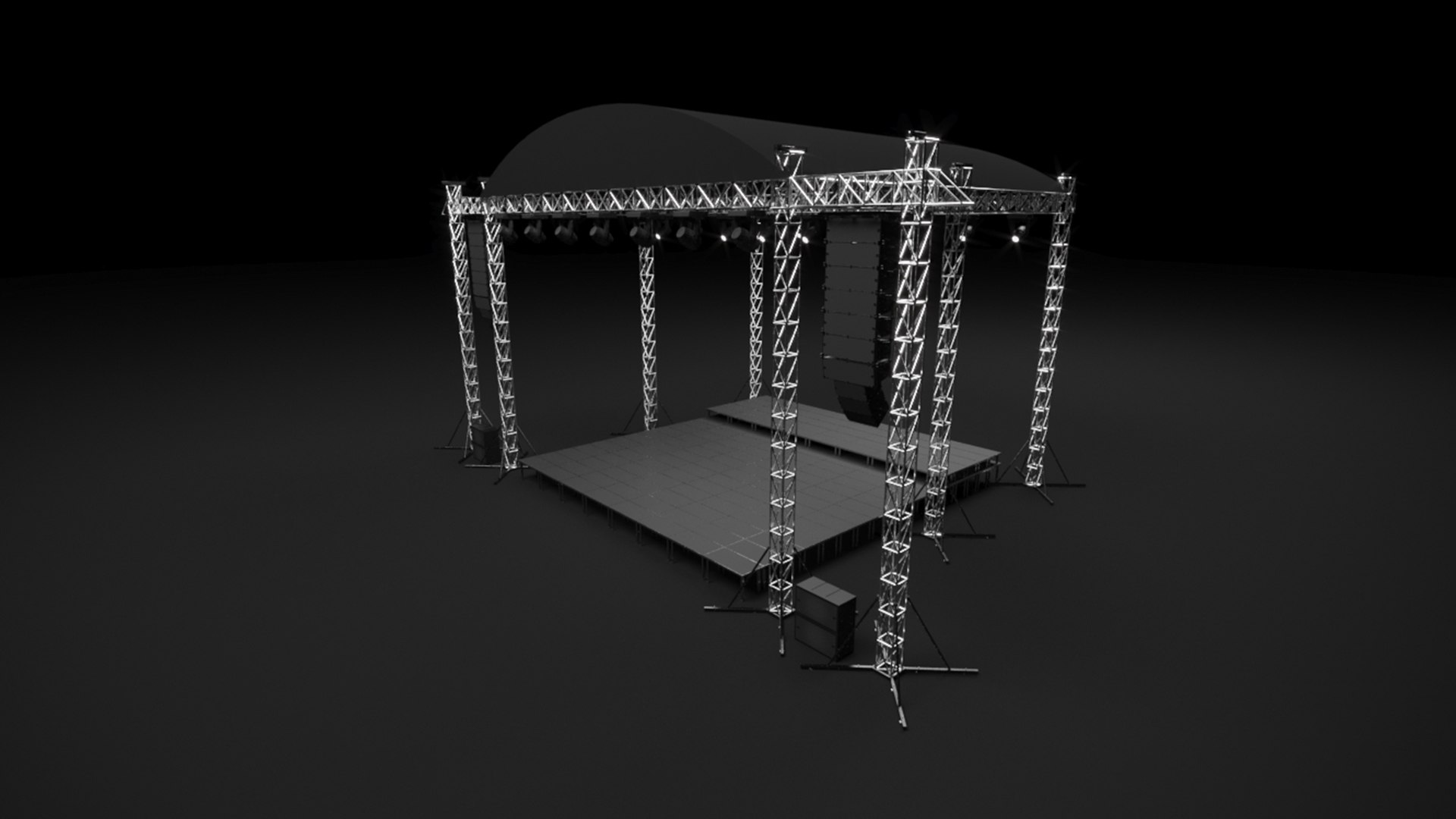 3D Concert Stage Low Poly Model - TurboSquid 2033911