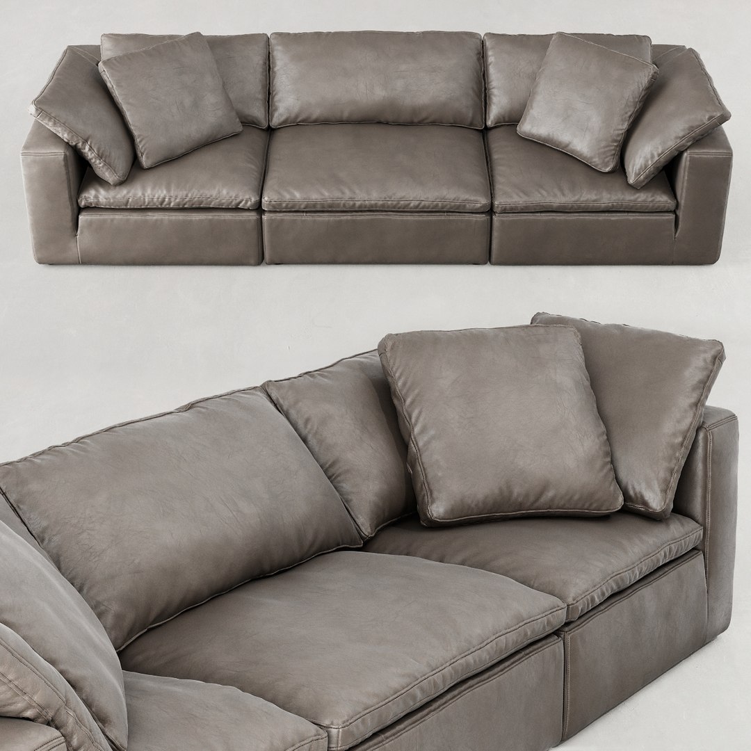 3D Restoration Cloud Modular Leather Sofa Model - TurboSquid 1474100