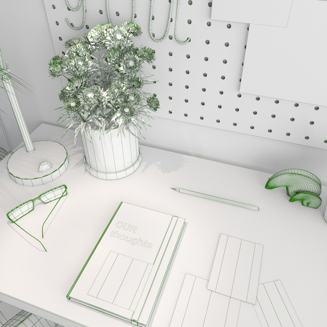 Light Flowers Table 3D Model - TurboSquid 1197510