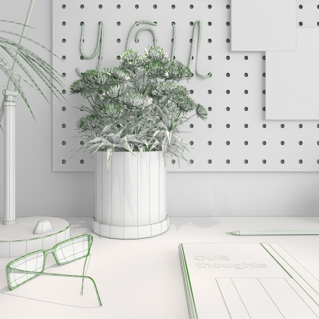 Light Flowers Table 3D Model - TurboSquid 1197510