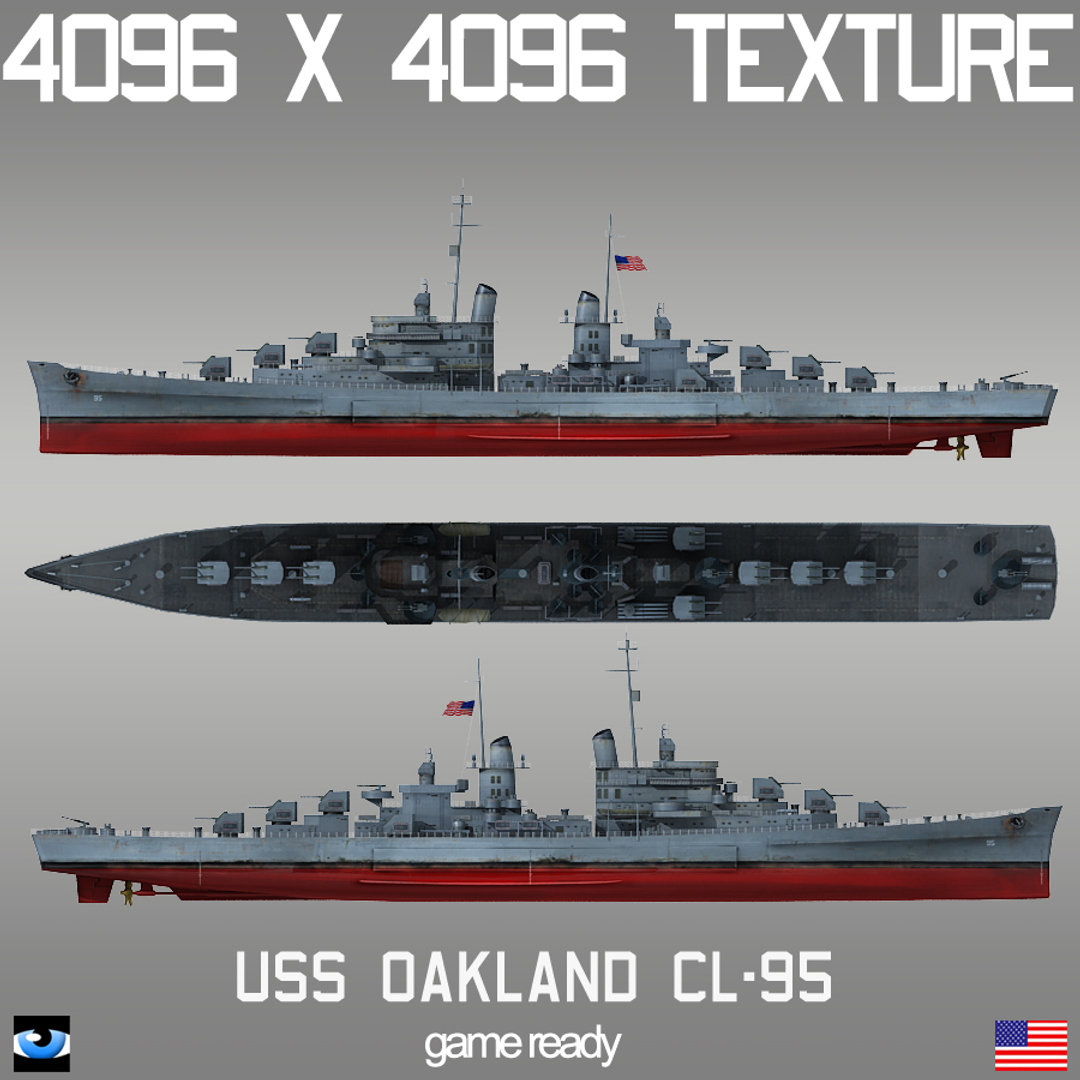 uss oakland cl-95 cl 3d max