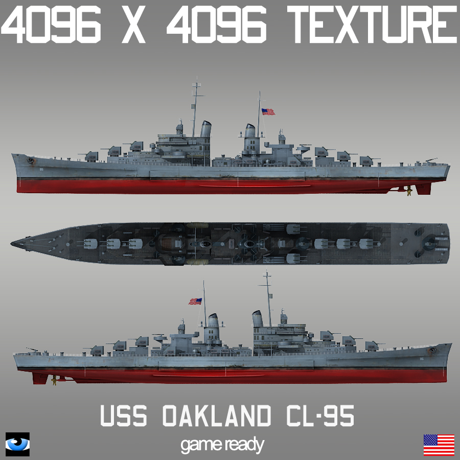 uss oakland cl-95 cl 3d max
