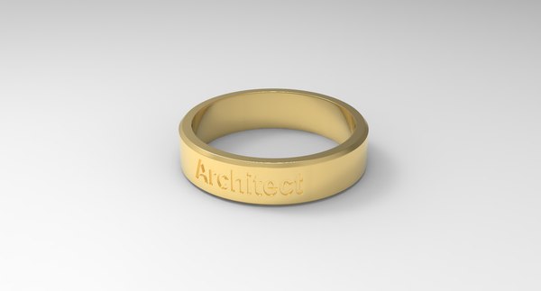 modelo 3d Anillo Arquitecto Oro - TurboSquid 1838584