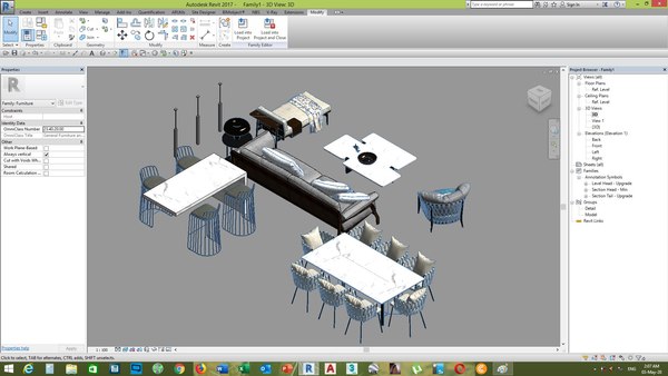 modelo 3d Salón de Revit con comedor 2 - TurboSquid 1552980